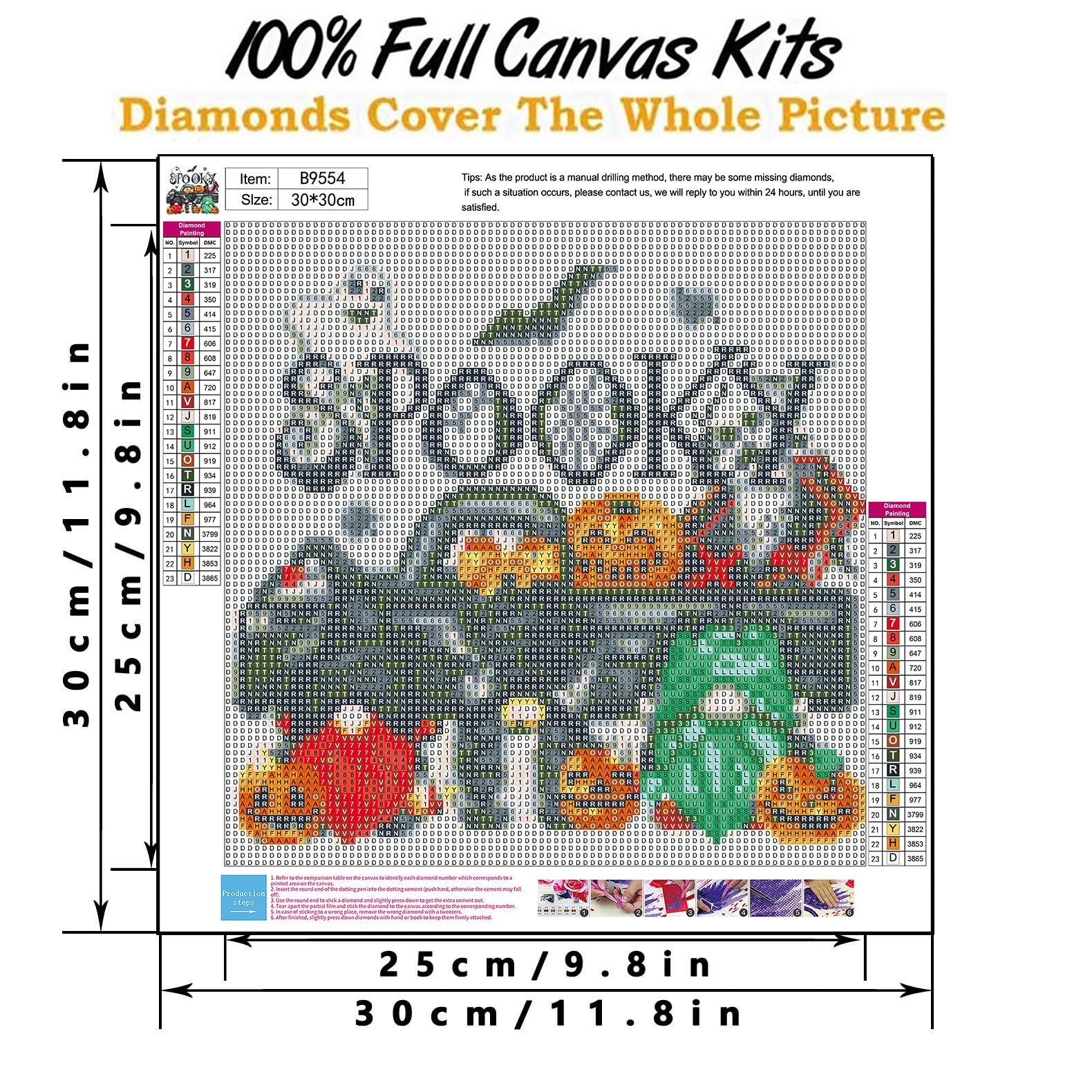 VIGEGU Halloween Gnome Diamond Painting Kits for Adults - Diamond Art Kits 5D Paintings with Diamond Dots Full Drill Round Gem Art,for Halloween Spooky DIY Gift and Home Decor12 x 12inch rectangle