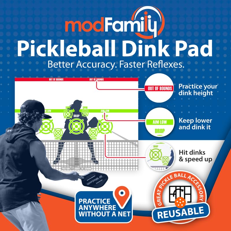 Pickleball Wall 3'x4' Dink Master Pickleball Practice Board, Pickleball Dink Master Pad, Transform Any Wall Into A Pickle Ball Court by Modfamily
