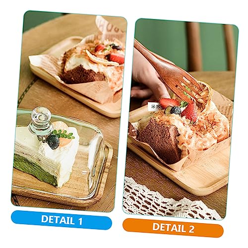 YARNOW 1 Set Dessert Cake Pan Bakery Stand Holder Fruit Platter Server Rustic Cupcake Stand Cake Serving Platter Steak Display Stands Wood charcuterie Board Dish Bamboo Bell Shaped