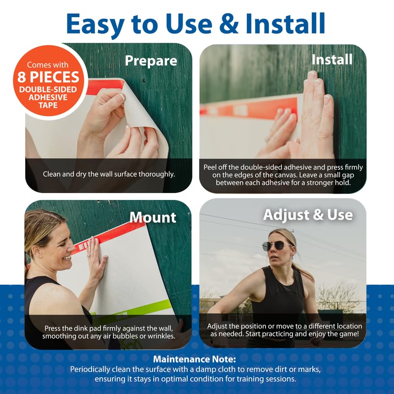 Pickleball Wall 3'x4' Dink Master Pickleball Practice Board, Pickleball Dink Master Pad, Transform Any Wall Into A Pickle Ball Court by Modfamily