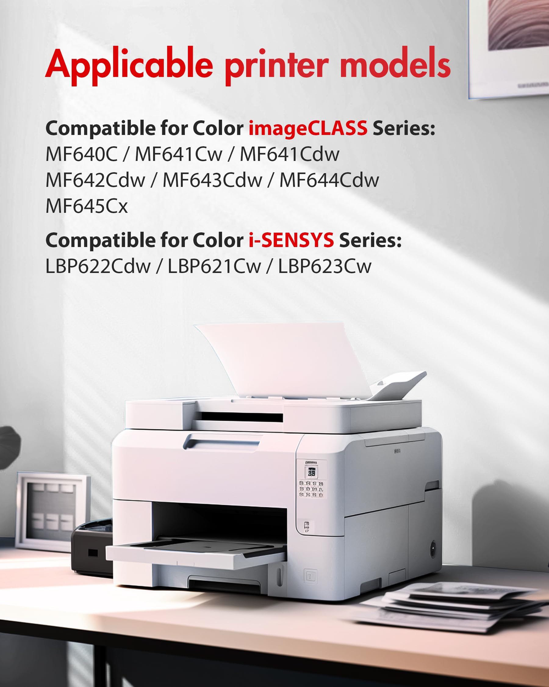 054H Toner Cartridge Set 2 Black 054 | Replacement for Canon 054H Toner, Compatible with Canon Color imageCLASS MF642Cdw Toner Cartridges, MF644Cdw, MF641Cdw, MF644Cdw, LBP622Cdw Laser Printer 2 Pack