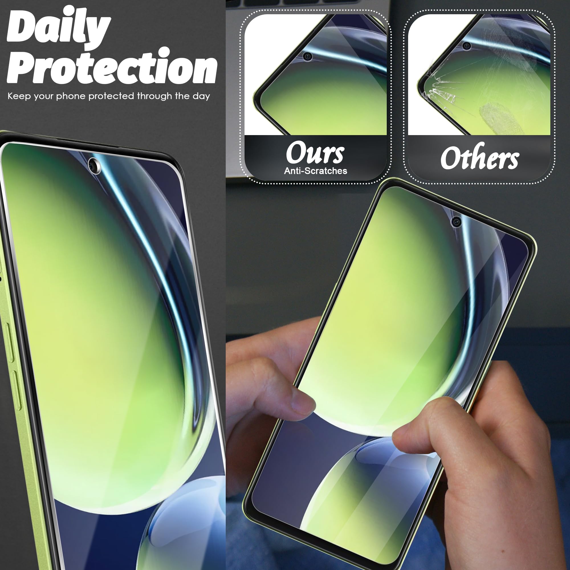 Orzero (3 Pack Compatible for OnePlus Nord N30 5G Tempered Glass Screen Protector, Protector De Pantalla 2.5D Arc Edges 9H Anti-Scratch HD Bubble-Free