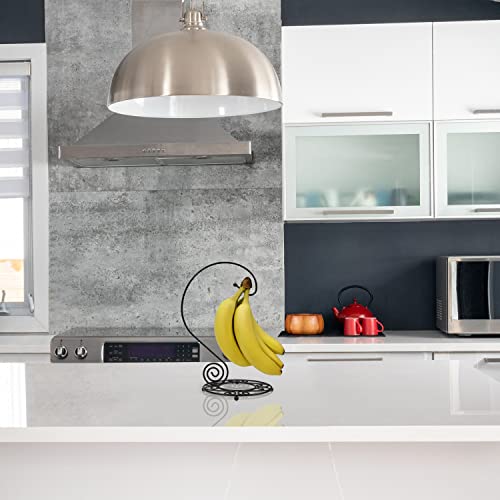 Blue Donuts Banana Hanger Farmhouse Banana Holder Tree Stand Hook for Kitchen Countertop, Kitchen Accessories, Black Banana Stand