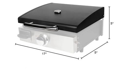 5010 Griddle Lid with Temperature Gauge & Griddle Carry Bag for Blackstone 17 inch Tabletop Griddle Front Grease Cup, 5010 Hard Cover Hood Hinged Lid for 17" Blackstone 1650 Portable Grill