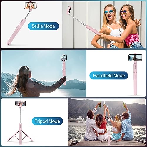 Sensyne 60" Phone Tripod, Lightweight All in One Selfie Stick Integrated with Wireless Remote Compatible with All Cell Phones for Selfie/Video Recording/Photo/Live Stream/Vlog