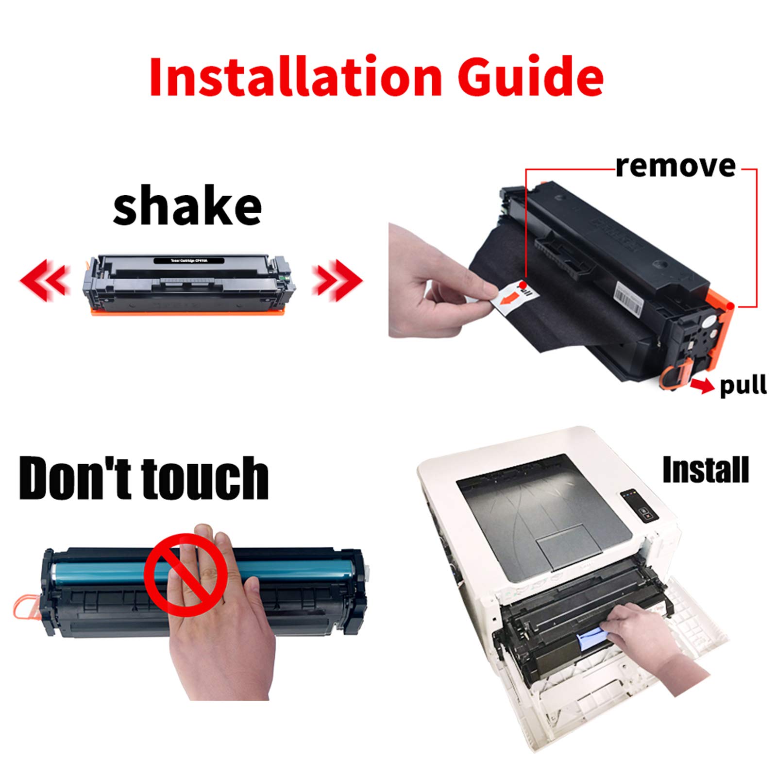 NoahArk 1 Pack CF410A Compatible 410A Toner Cartridge Replacement Work for HP Color Laserjet Pro M452dn M452nw M452dw, MFP M477fdn M477fdw M477fnw Printer High Yield (1 Pack Black)