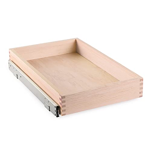 Mulush Pull Out Cabinet Organizer, Soft Close Slide Out Wood Drawer Storage Shelves for Kitchen, 14”W x 21”D, Requires At Least 15.5” Cabinet Opening, Finished