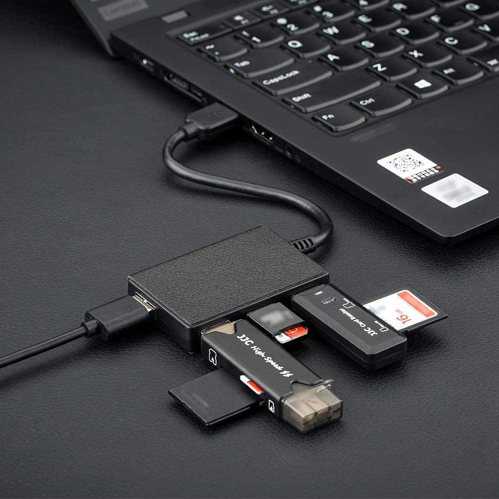 Memory Card Case + USB 3.0 Hub Splitter:Credit Card Size Memory Card with 4 Ports USB 3.0 Hub Splitter