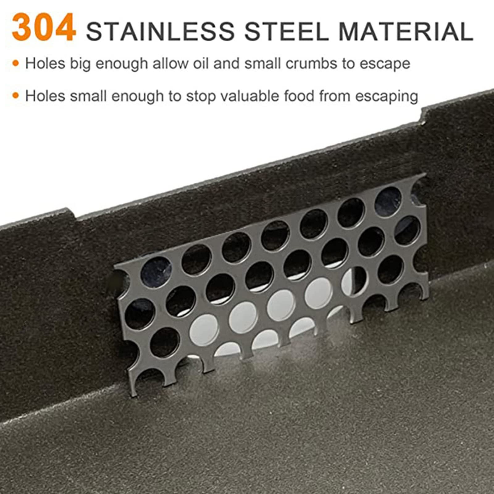 Food Mesh Screen for Black Stone Griddle Accessories Block Food from Falling Into Rear Greases Trap Cup Tray Universal Grilling Mesh Mat