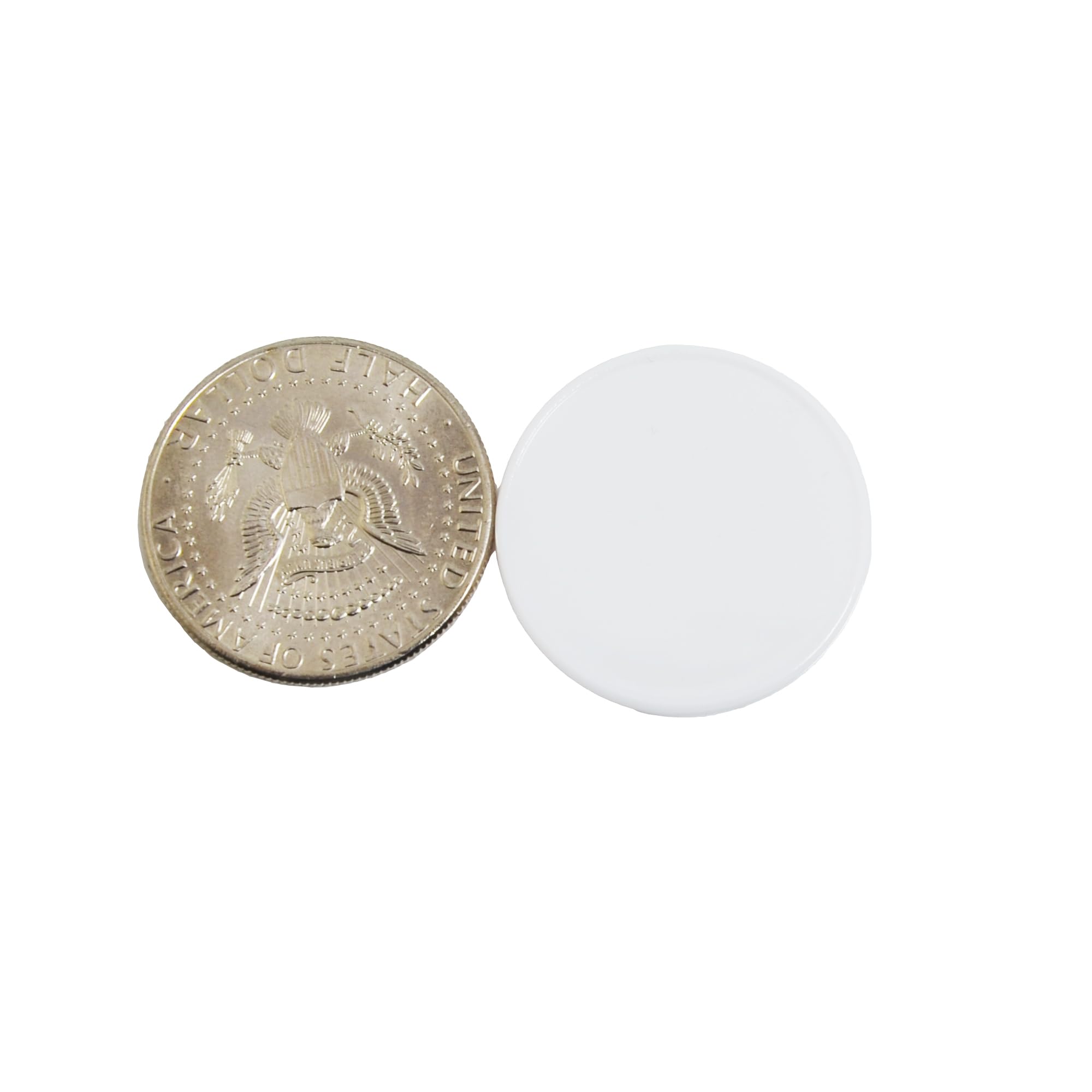 Smartdealspro 100pcs 32mm/1.26 Inch Opaque Plastic Learning Counters Disks Mini Poker Chips Game Tokens with Storage Box (White)