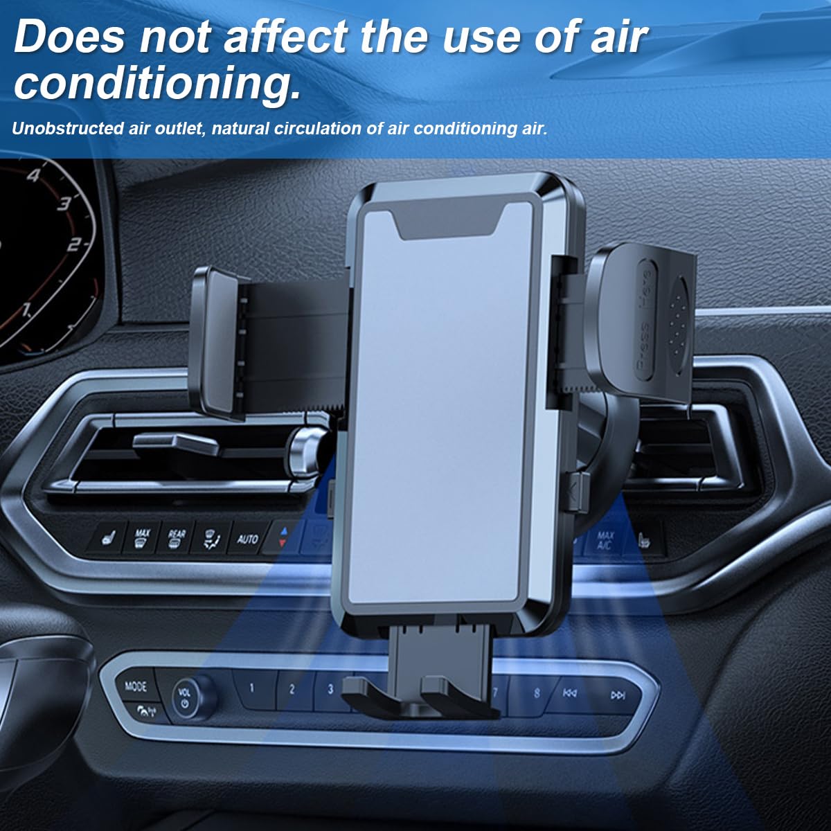 BESULEN Phone Mount for Car, Air Vent Cell Phone Holder Hands Free Cradle, Universal Stable Easy Clamp Phone Holder Mount, Fit iPhone 14 13 12 Pro Max and More Smartphones (Carbon Fiber)