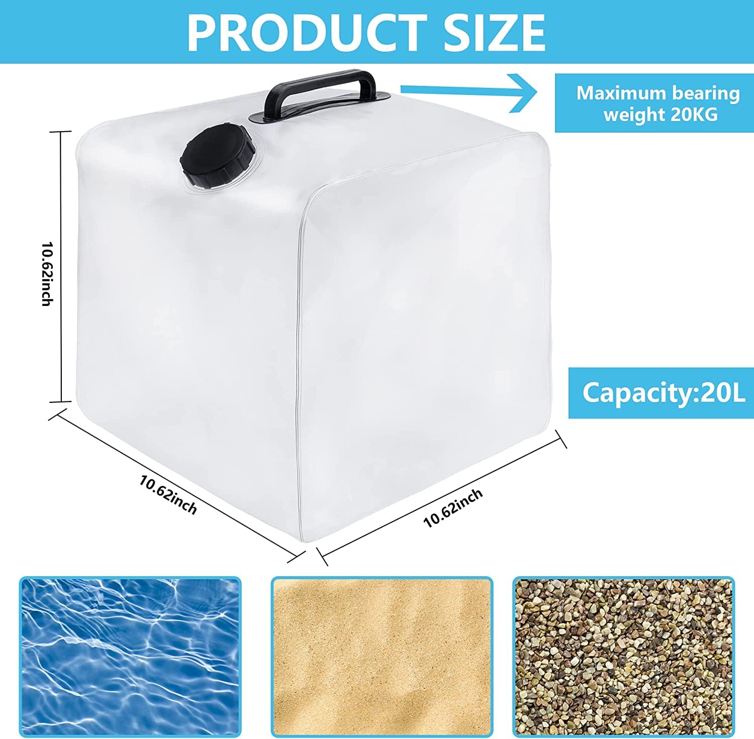 2Pcs Heavy Duty Pool Weight Plastic Sand Bags, Universal PVC Pool Steps Weights for Above Ground Pools, Fillable Swimming Pool Ladder Weights Anchor Bag Container for Pools Entry System
