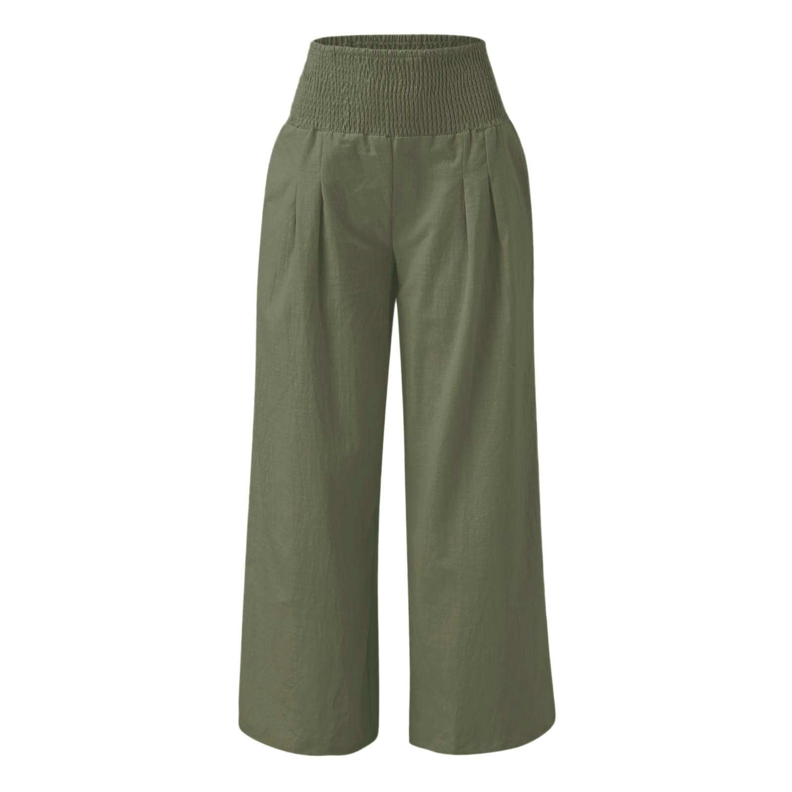 sdhienbb 2 Piece Spring Outfits for Women Plus Size Women's Pants Safety Denim Cargo Hiking Sheer Pants, Army Green-h, X-Large