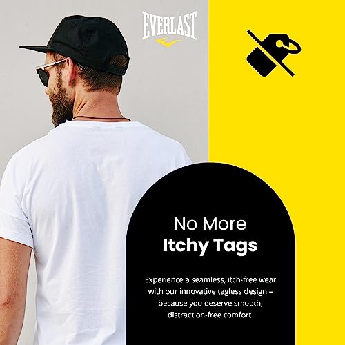 Everlast 6-Pack Men's Essential V-Neck Undershirts – Breathable, Tagless, Cotton Mens T Shirt – T Shirts for Men Pack (L, White)