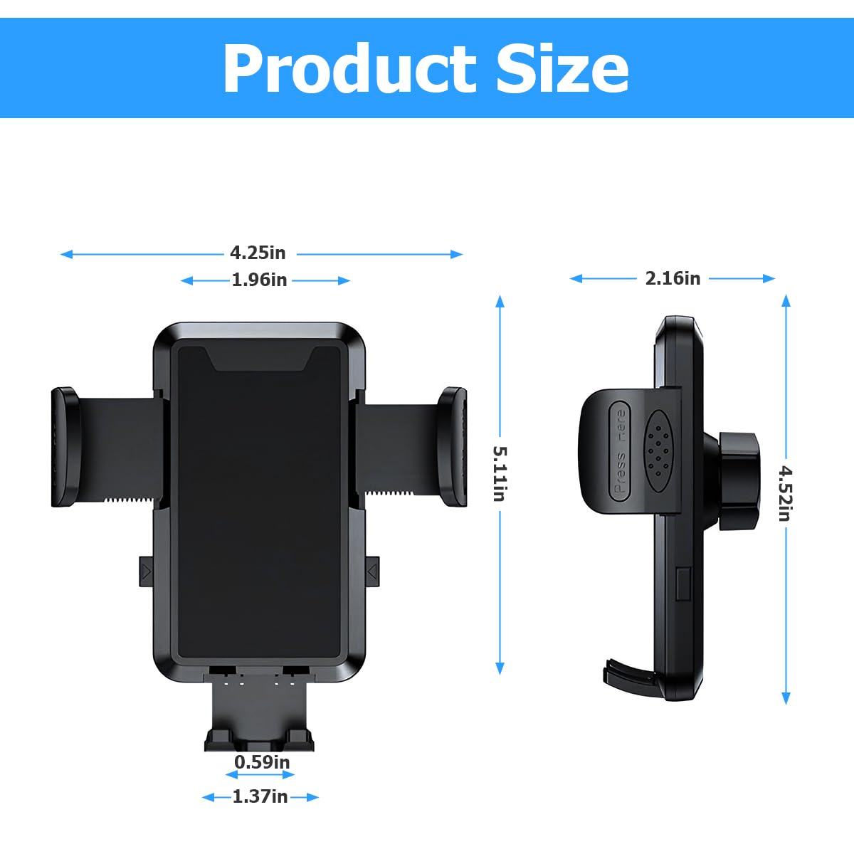 BESULEN Phone Mount for Car, Air Vent Cell Phone Holder Hands Free Cradle, Universal Stable Easy Clamp Phone Holder Mount, Compatible with iPhone 14 13 12 Pro Max and More Smartphones (Black)