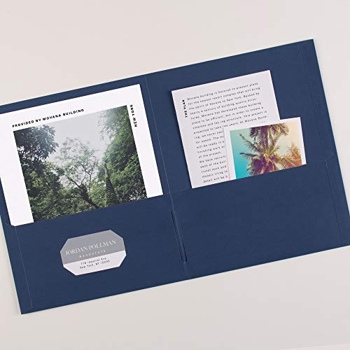 Avery Two Pocket Folders, Holds up to 40 Sheets, Business Card Slot, 25 Dark Blue Folders (47985)