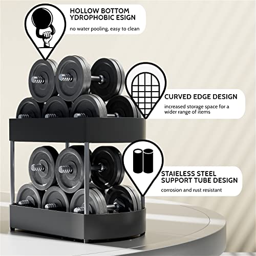 JZVXX Under sink organizers and storage, Bathroom kitchen cabinet organizer, Anti Rust- Hydrophobic design- Extra large volume- Black(zwj-hs-1)