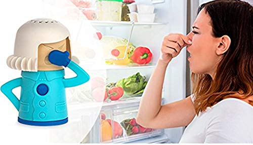 RUITASA Chilly Mama Fridge Odor Absorber, Refrigerator Moisture Absorber & Freshener Holder,Add Baking Soda to Absorb Funky Odors in The Refrigerator(blue)