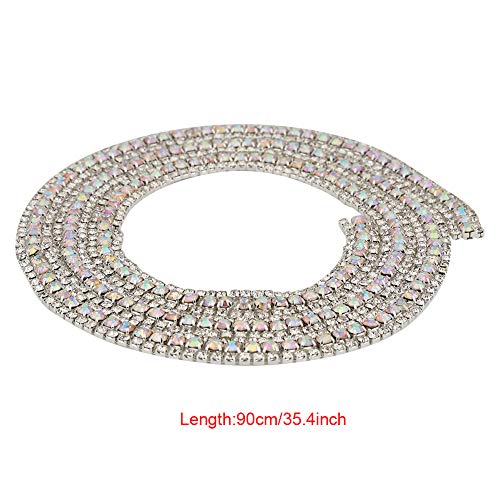 Ribbon, Easily Bends Mesh Rhinestone, Themed Parties Napkins Ornament Candle Holders for Wedding Cake Stands Birthday Party (Silver AB)