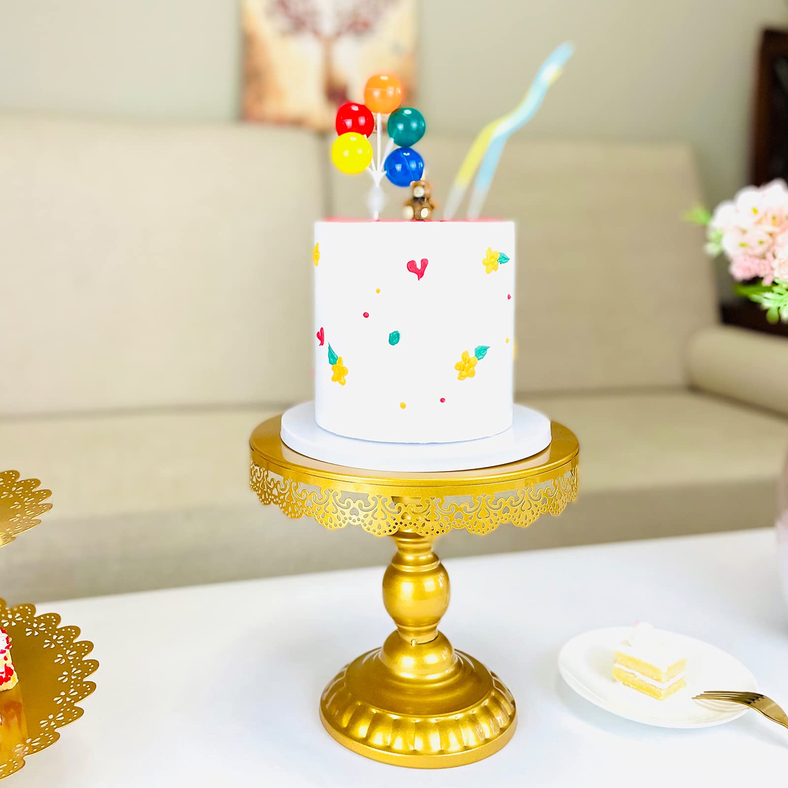 5 Pcs Cake Stands Set Gold Metal Cupcake Holder Dessert Display Plate Serving Platter Decoration for Baby Shower Wedding Birthday Party
