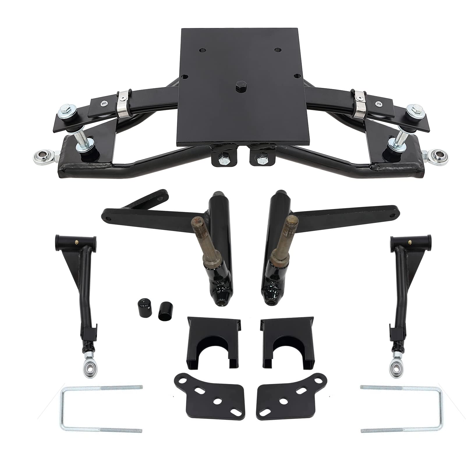 Heavy Duty 6" Double A-Arm Golf Cart Lift Kit, with 1982-2004 Club Car DS Gas & Electric Golf Carts, Steel Black