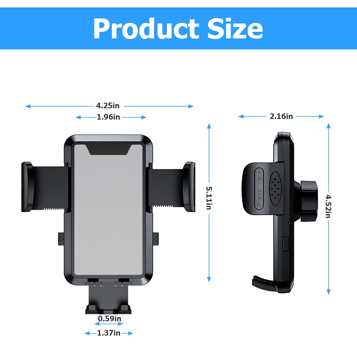 BESULEN Phone Mount for Car, Air Vent Cell Phone Holder Hands Free Cradle, Universal Stable Easy Clamp Phone Holder Mount, Compatible with iPhone 14 13 12 Pro Max and More Smartphones (Gray)