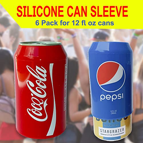 Akkeel Direct Beer Can Covers, Beer Sleeve, Can Cover with Easy On & Off Design - Perfect for Outdoor Parties, Parks, Travel, Beach & Sporting Event β Ultimate Solution to Hide a Beer β Pack of 6