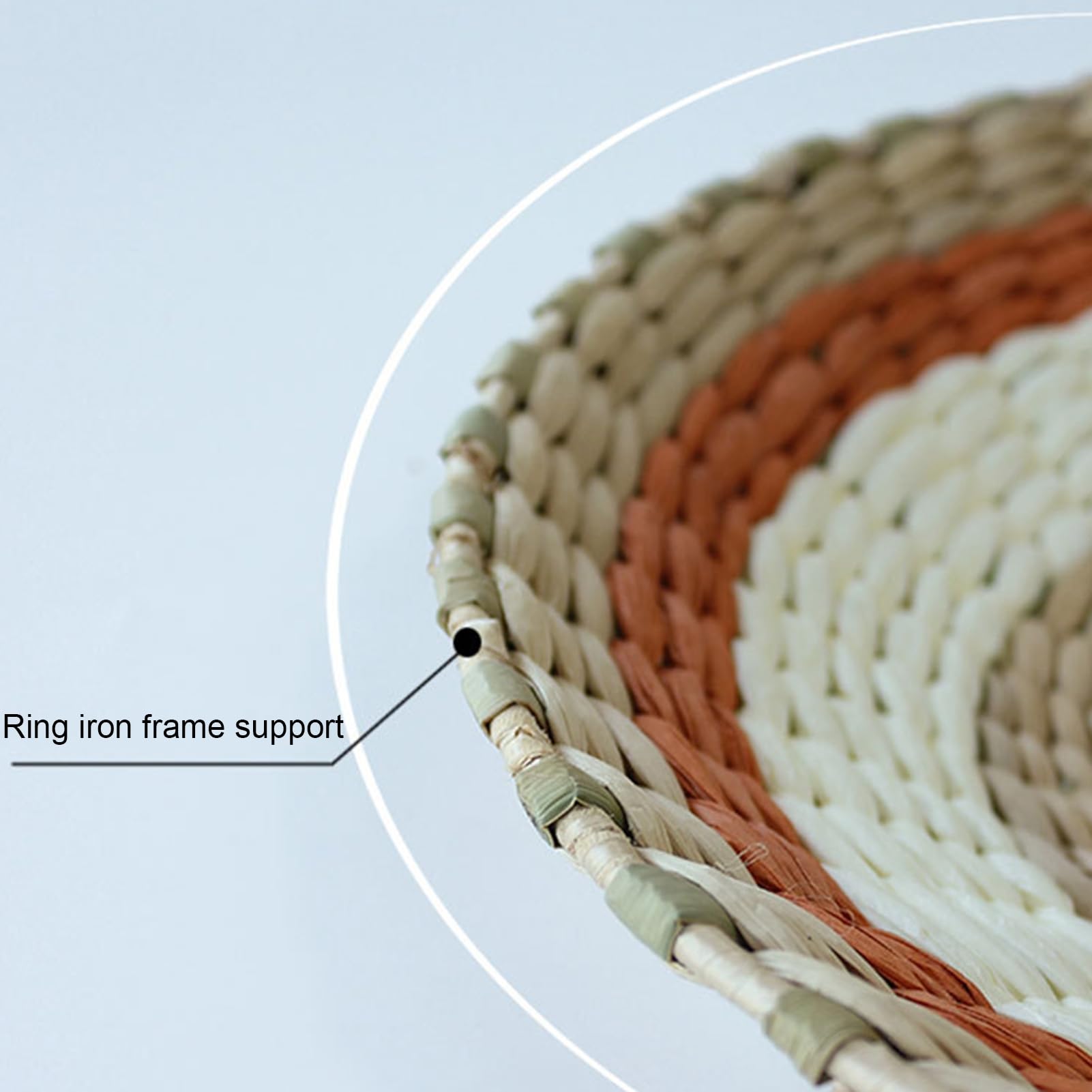 Walbest Woven Basket Hanging Wall Decor - Round Handmake Decorative Seagrass Boho Wall Art Baskets - Ethnic Art Style Natural Hanging Wicker Rattan Plates H 20cm