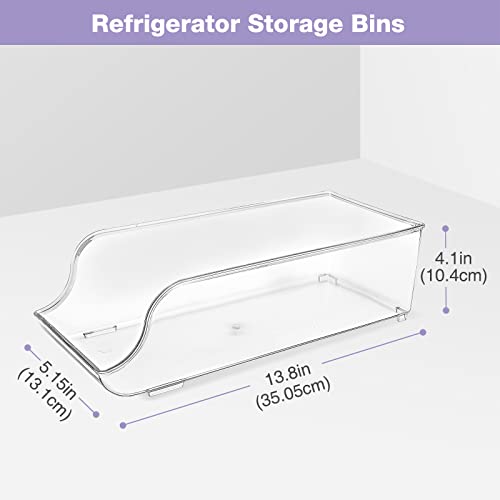 Puricon 1 Pack Refrigerator Organizer Bins Can Dispenser Storage Holder, Soda Beverage Canned Food Container Bin Clear Plastic Pantry Storage Rack for Fridge Kitchen Countertops Cabinets -Standard Can