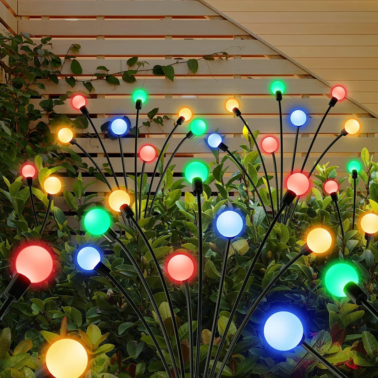 4 Pack Solar Garden Lights, KELME 32 LED Upgraded Colorful Firefly Garden Lights Solar Outdoor, Bright Swaying Outdoor Solar Lights for Outside Yard Garden Christmas Decorations Gifts