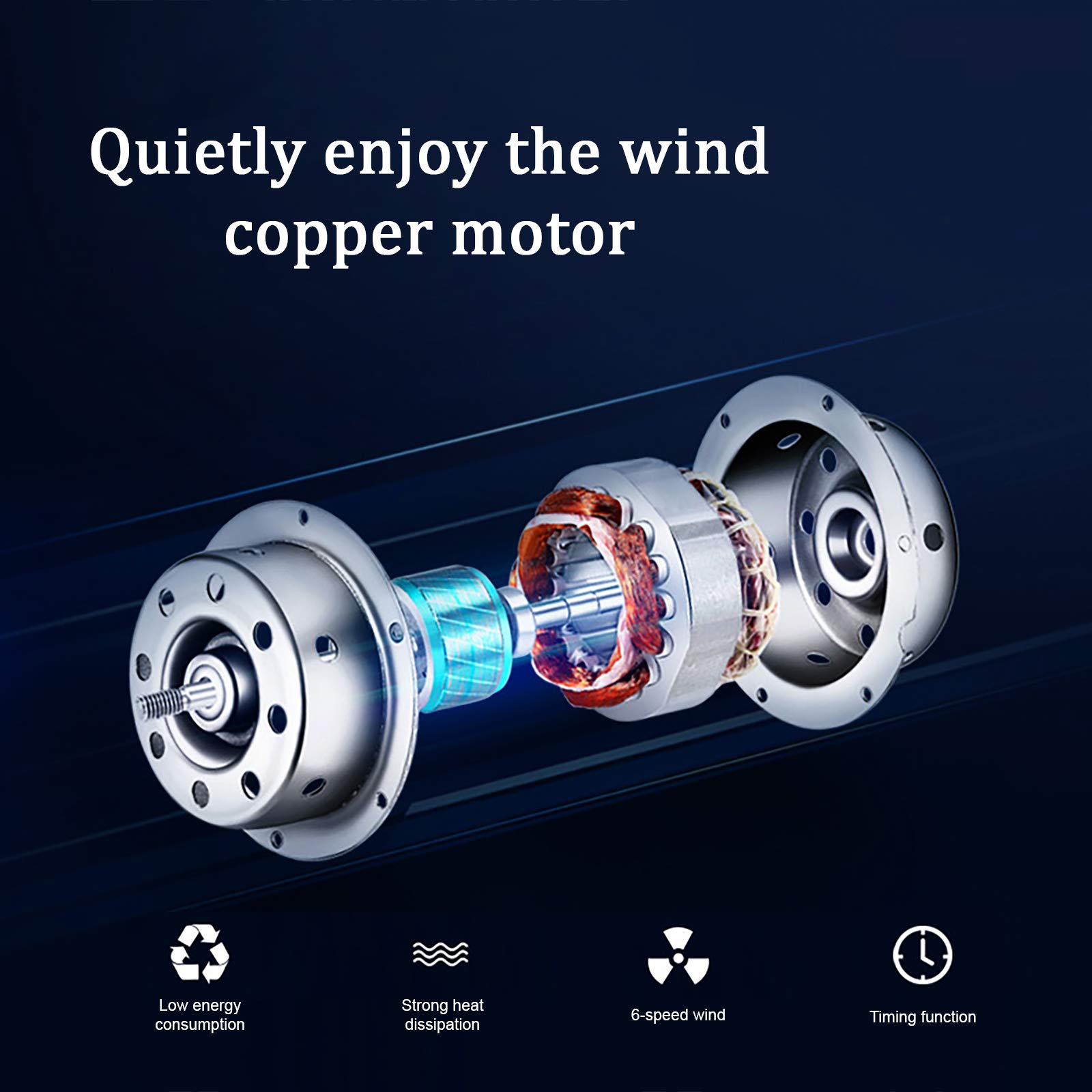 LAJUU Kids Bedroom Ceiling Fan with Light Reversible with Remote Control 6 Speeds Led Dimmable Fan Ceiling Light 64W with Timer Modern Quiet Ceiling Fan Light