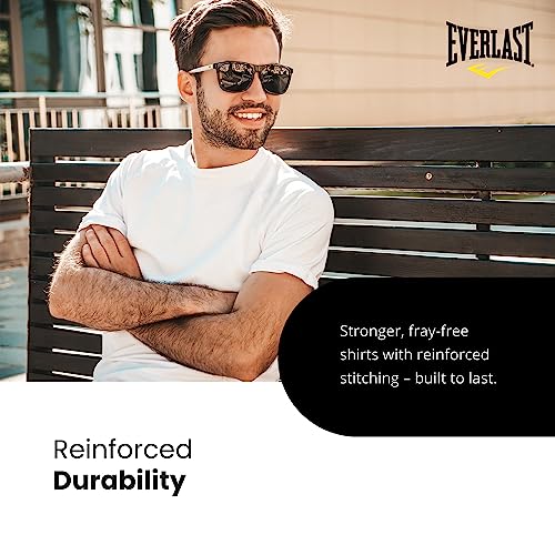 Everlast 6-Pack Men's Essential Crew Neck Undershirts – Breathable, Tagless, Cotton Mens T Shirt – T Shirts for Men Pack (L, White)