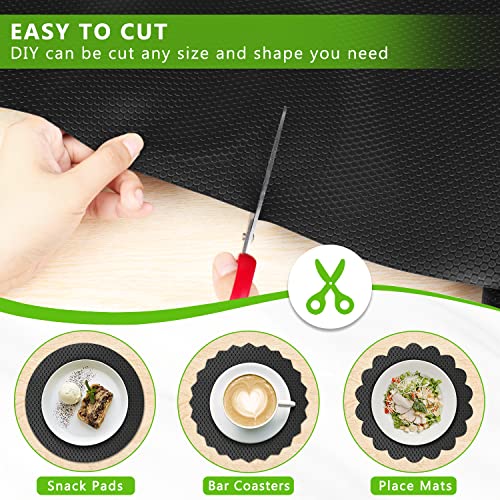 WochiTV Shelf Liner for Cabinets, Drawer 12 Inch x 4.9 Feet, Non Adhesive EVA Plastic Waterproof Protectors Mats for Kitchen, Pantry, Bathroom Closet, Cupboard, Black