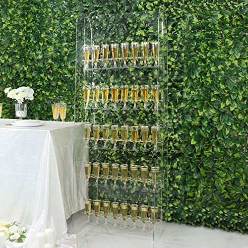 Efavormart 5ft Clear Acrylic 5-Tier Wine Glass Stemware Rack, Champagne Flute Holder Wall Stand