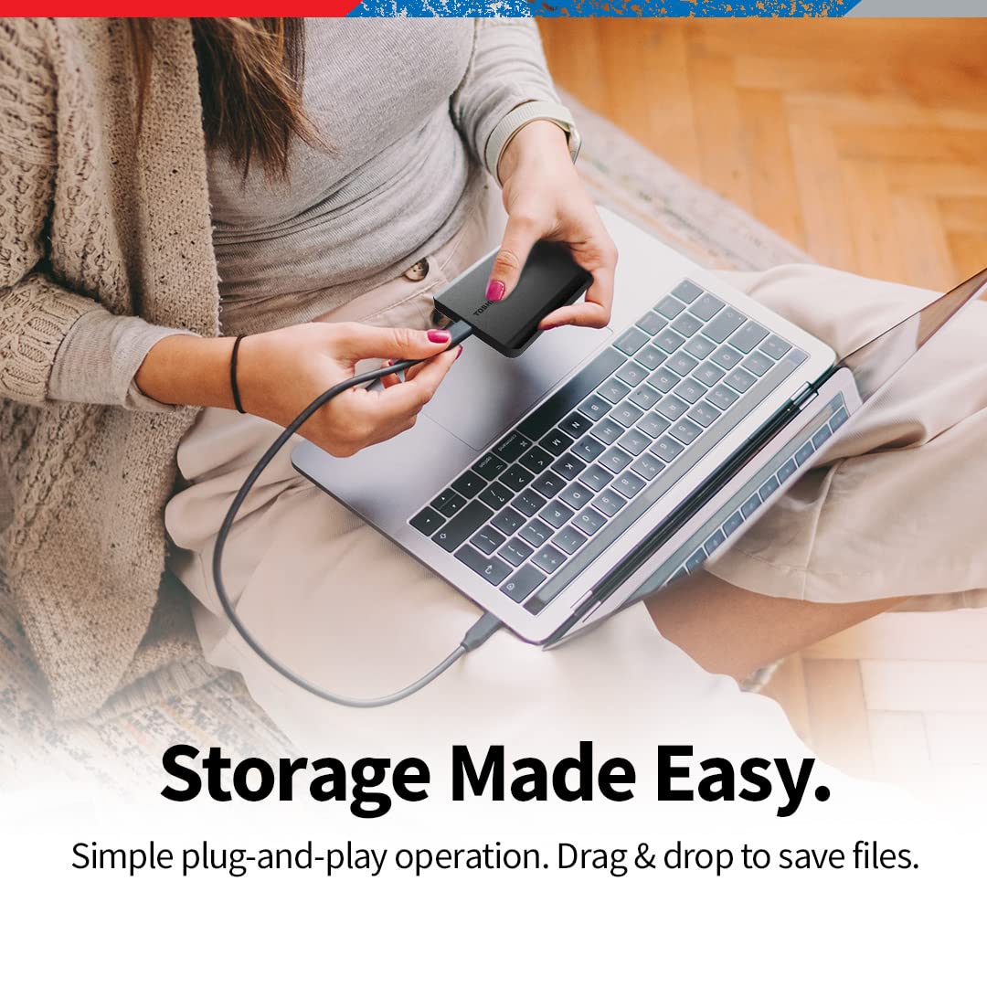 Toshiba Canvio Flex 1TB Portable External Hard Drive USB-C USB 3.0, Silver for PC, Mac, & Tablet - HDTX110XSCAA & Canvio Basics 1TB Portable External Hard Drive USB 3.0, Black - HDTB510XK3AA