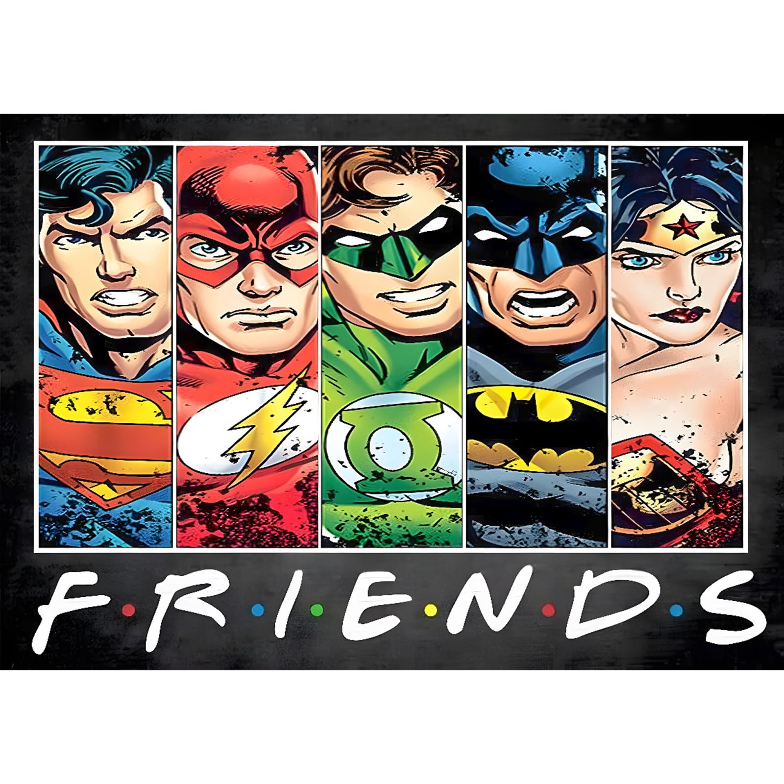 SENQAO Anime Diamond Painting Kits for Adults, Round Full Drill Super Hero Diamond Art Painting, DIY 5D Diamond Painting Marvel Diamond Art Kits Picture for Home Wall Decor 30x40cm(Friends)