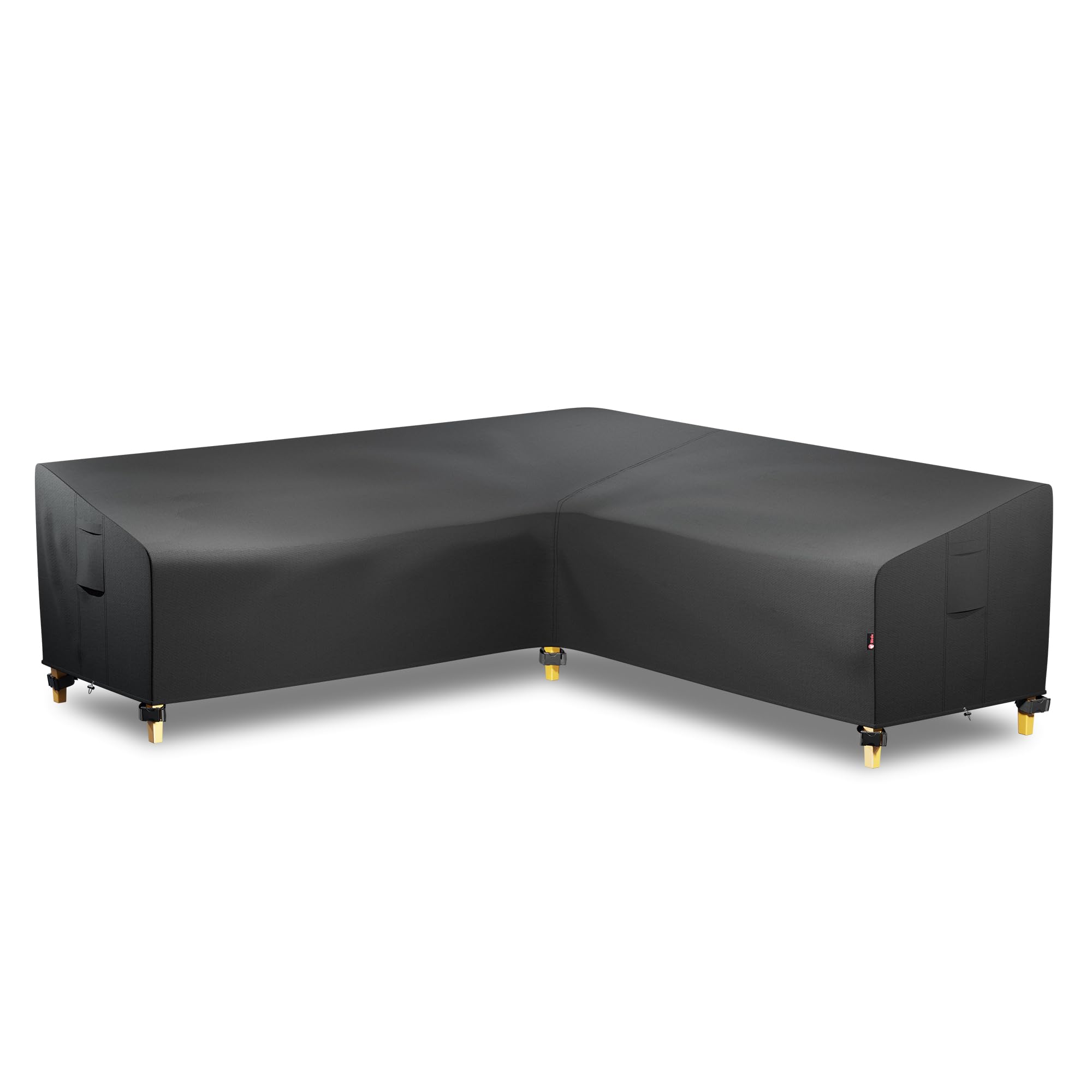 iBirdie Outdoor Sectional Cover for 100 x 100 inch L-Shaped Patio Sofa Waterproof Weatherproof 600D Heavy Duty Garden Furniture Cover for Outside L Shape Couch