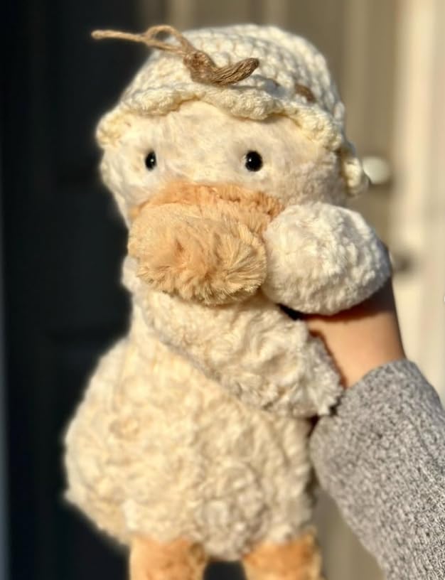 EASELR WeightedPlush Cute Duck Stuffed Animals, Soft White Duck Plush Pillows Kawaii Hugging Squishy Duck Plushie Toys Gifts for Kids
