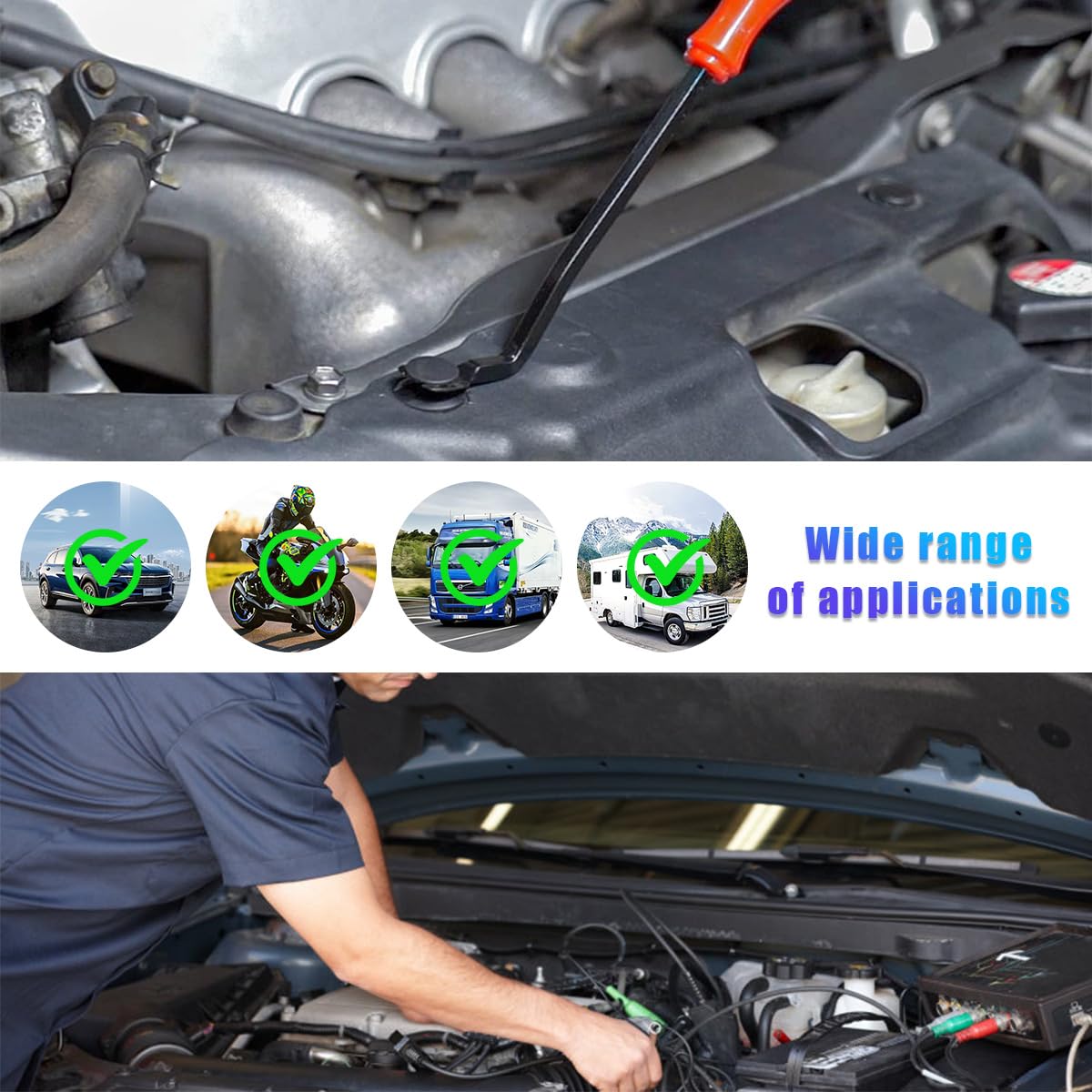 Kewucn 200 Pcs Car Retainer Clips, Plastic Push Bumper Fastener Rivet Clips, Popular Sizes Door Trim Panel Fender Clips, Body Rivets Replacement for Most Cars