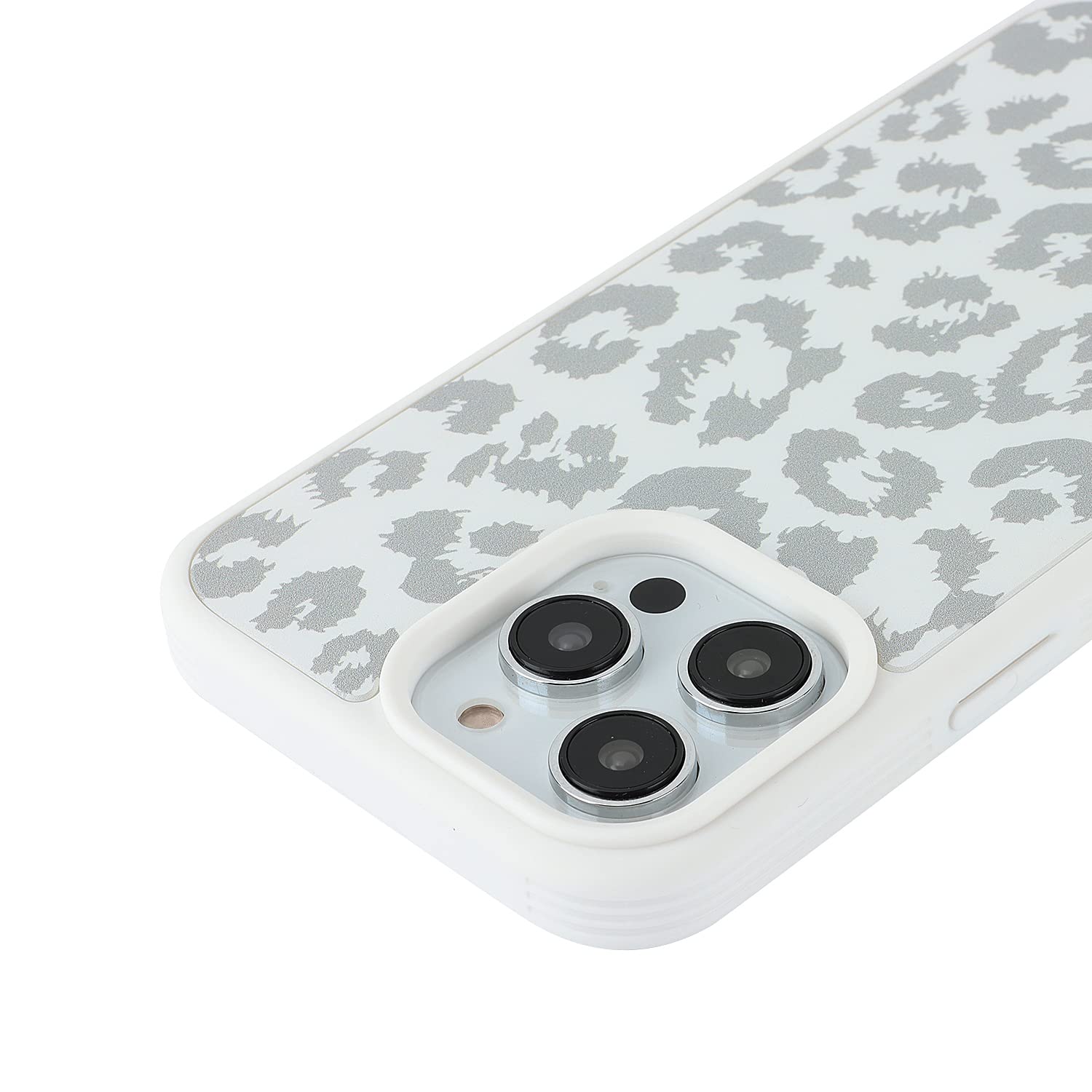 Cavor for iPhone 13 Pro Max Case,Compatible with Magsafe for Women,Crossbody Cases for iPhone 13 Pro Max with Strap Wireless Charging,Leopard Grain Full Body Shockproof Protective Case,White