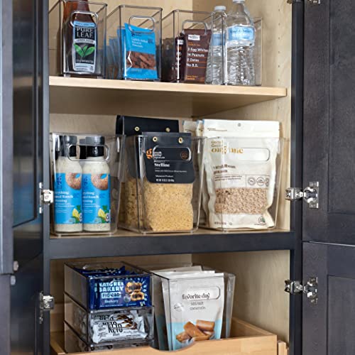 bHome & Co 4 Plastic Storage Containers For Organizing - Pantry Organization and Storage Bins, Acrylic Clear Plastic Storage Bins - Cabinet Fridge Freezer Bathroom Organizer Bins- Kitchen Organization