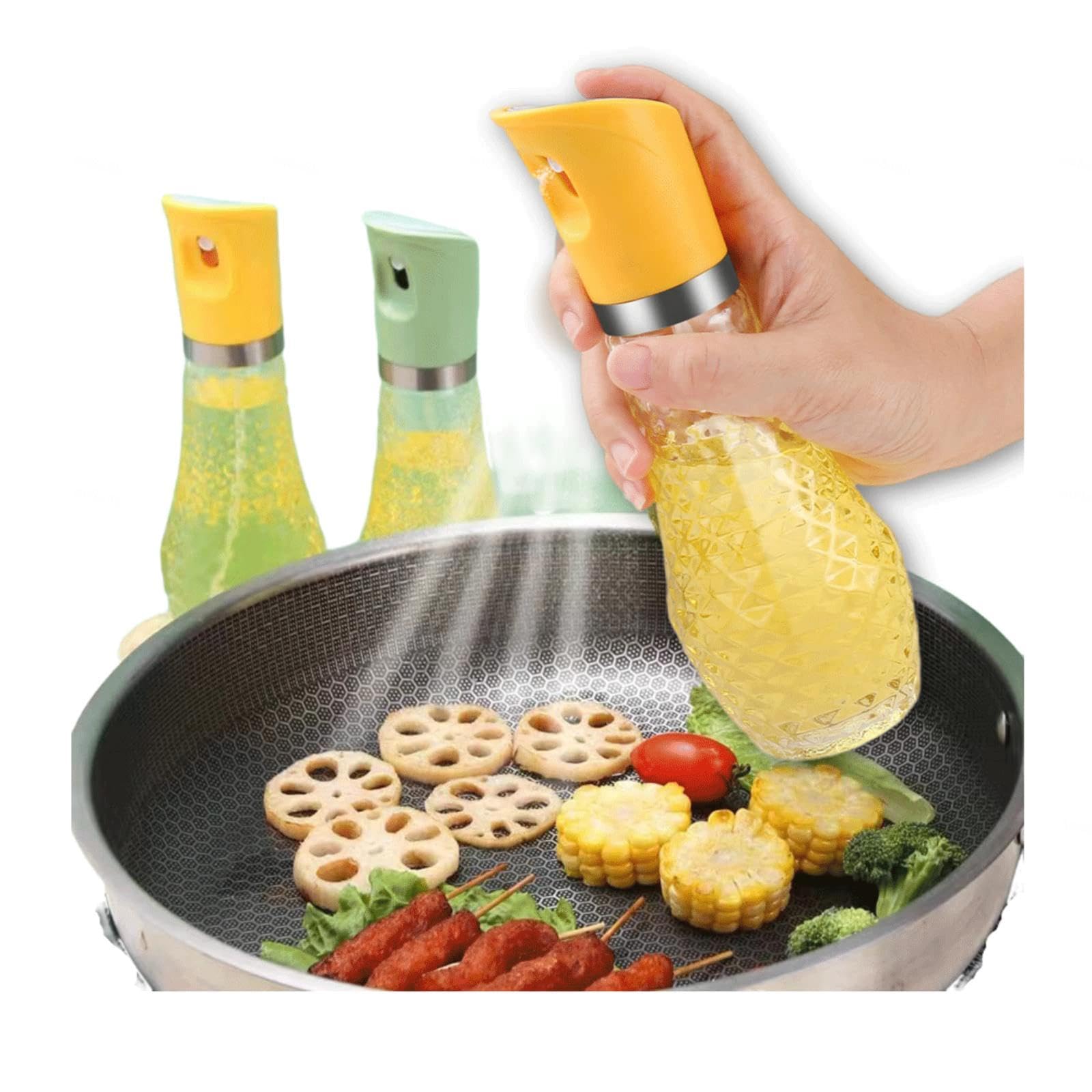 FBITE Portable Oil Spray Bottle | Air Pressure Type Oil Spray Bottle | 260ml Glass Sprayer Bottle Olive Oil Mister Spray Bottle for Salads, Barbecues, Kitchen Baking,Salad,BBQ