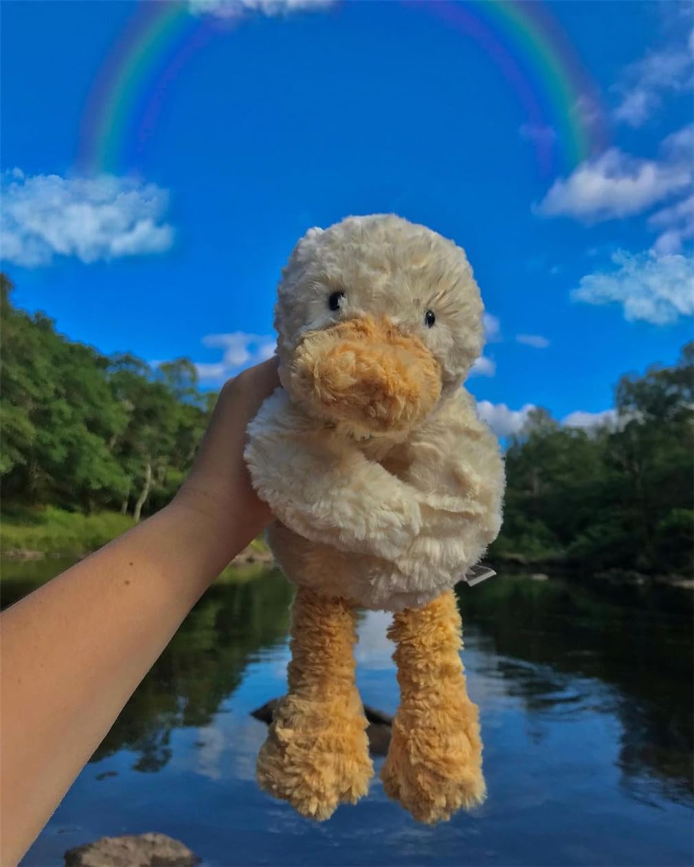 EASELR WeightedPlush Cute Duck Stuffed Animals, Soft White Duck Plush Pillows Kawaii Hugging Squishy Duck Plushie Toys Gifts for Kids