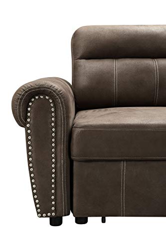 FULife Upholsterd Modular Sectional Sofa w/Reversible Chaise Lounge,Adjustable L Shape 3 Seaters Corner Futon Lounge Recliner Couch with Pull Out Sleeper Sofá Bed for Living Room/Compact Space