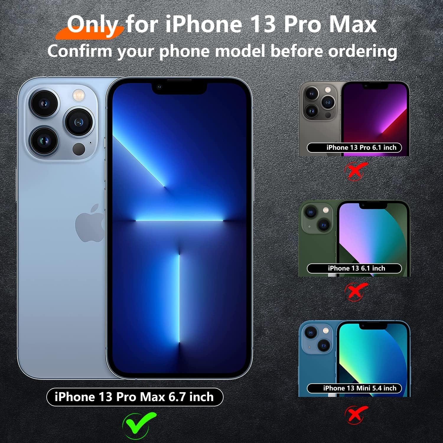 Red2Fire for iPhone 13 Pro Max Case, with 2X [Glass Screen Protector + Camera Lens Protector][12 FT Military Dropproof] [Not Yellowing] Slim Thin Phone Case Cover 6.7 inch-Crystal Clear
