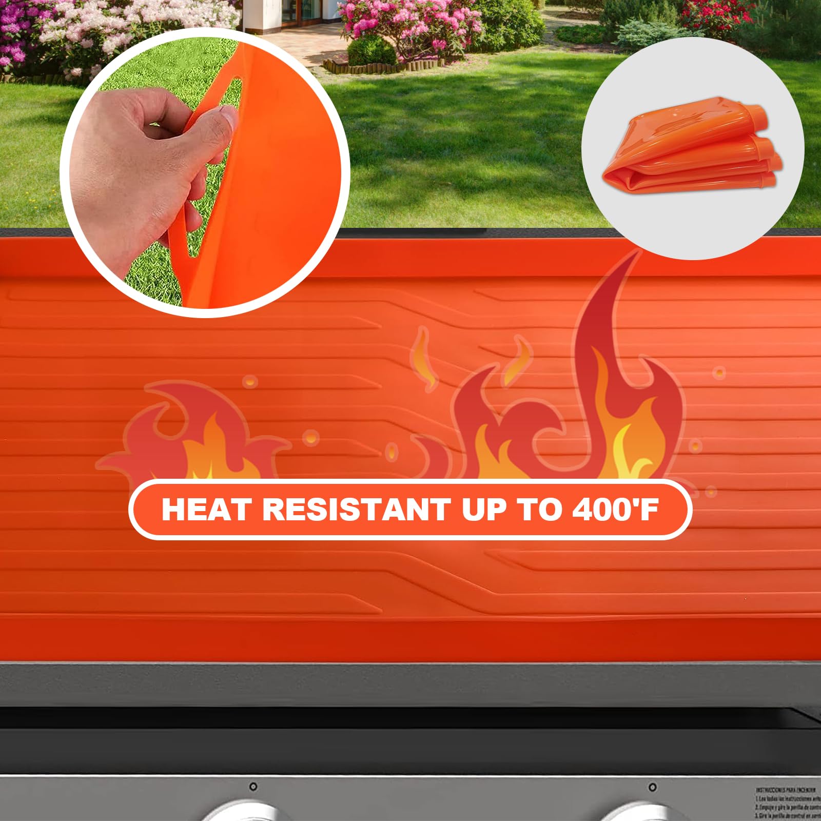 Silicone Griddle Mat for Blackstone 36 Inch Griddle, Heavy Duty Food Grade Silicone Mat, Protect Griddle from Rodents, Insects, Debris, and Rust, All Season Cooking Protective Cover