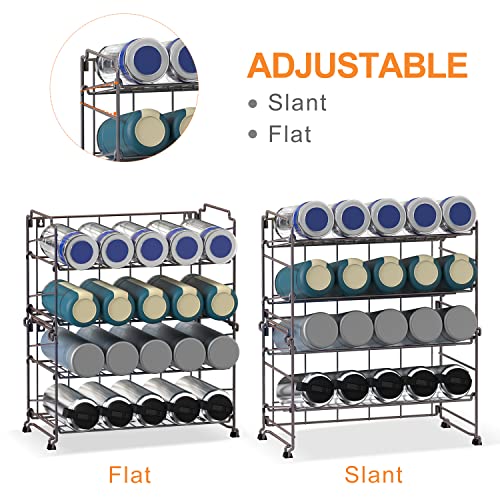 AULEDIO Water Bottle Organizer, 2-Pack 2 Tier Stackable Watre Bottle Holder, Adjustable Bottle Organizer, Brone
