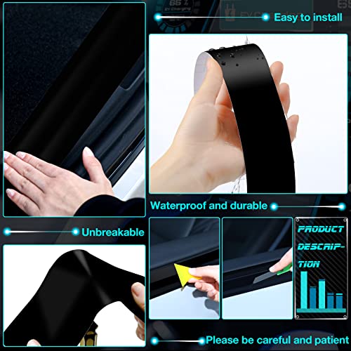 Marsui 3 Rolls 67 ft Matte Black Vinyl Wrap for Car, Includes Matte Adhesive Vinyl Tape for Chrome Delete, Window & Door Protection(2.8" x 32.8Ft, 2" x 16.4Ft, 2" x 16.4Ft)