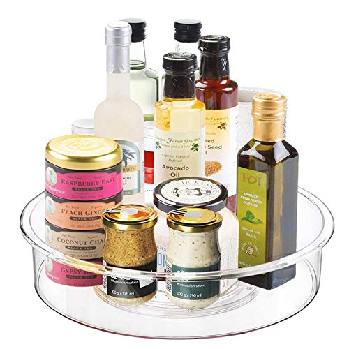 Adoco Lazy Susan Organizer, 12 inch Clear Lazy Susan Turntable Organizer for Cabinet - Kitchen Cabinet Organizer Pantry Organization and Storage