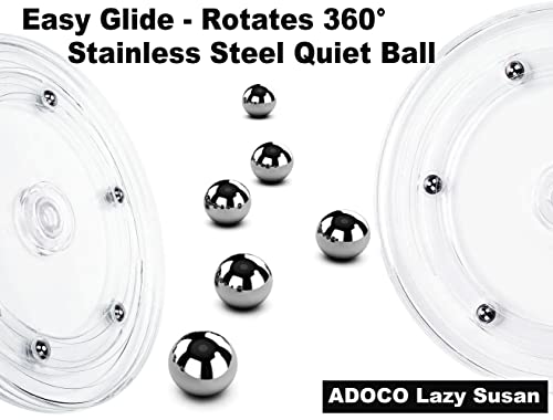 Adoco Lazy Susan Organizer, 12 inch Clear Lazy Susan Turntable Organizer for Cabinet - Kitchen Cabinet Organizer Pantry Organization and Storage